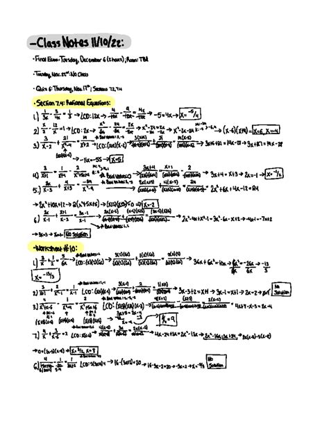 Section Lecture Notes Classnotes