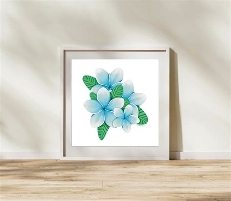 Blue Hibiscus Flower Posterhawaiian Flower Etsy
