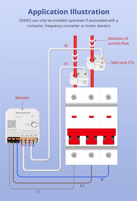 Zemismart Phase Phase Smart Energy Meter A Clamps Measuring Alarm Function Smart