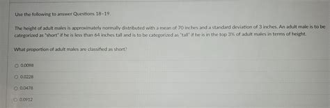 Solved Use The Following To Answer Questions 18 19