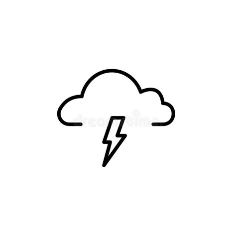 Icono De La Tempestad De Truenos Del Tiempo Vector Ilustración Del