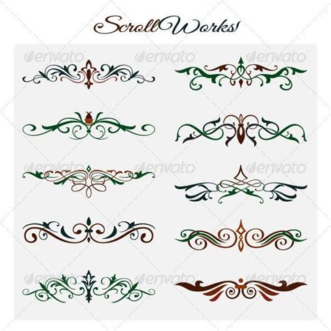 Scroll Works Design Elements Rangoli Border Designs Flourish Design Hand Carved Stamps