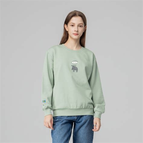 Moz瑞典 駝鹿 經典logo 100純棉 大學t 薄荷綠亞洲版 女款 大學t Yahoo奇摩購物中心