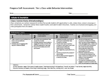 Rubric For Tier 1 Implementation Progress Assessments Editable Fillable