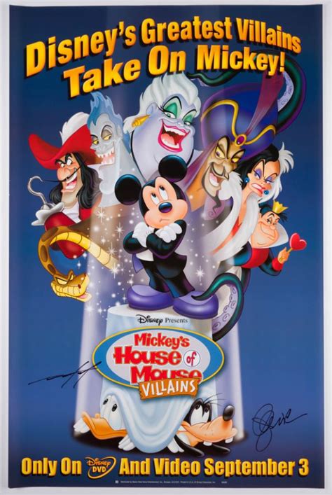 Mickeys House Of Mouse Villains Signed One Sheet Poster 2002 Id Febdisney22281 Van Eaton