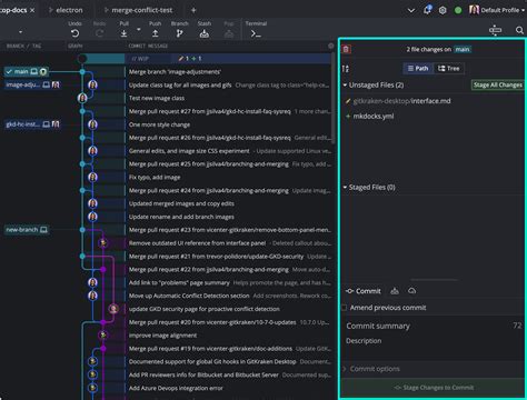 gitkraken desktop interface learn the layout