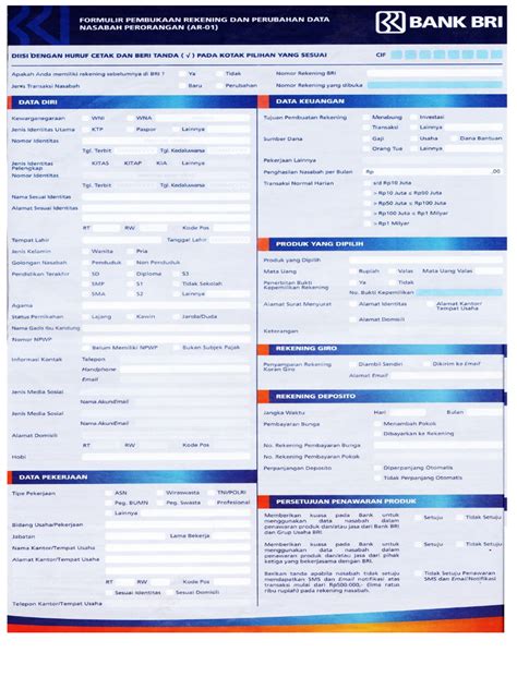 Formulir Bri Pdf