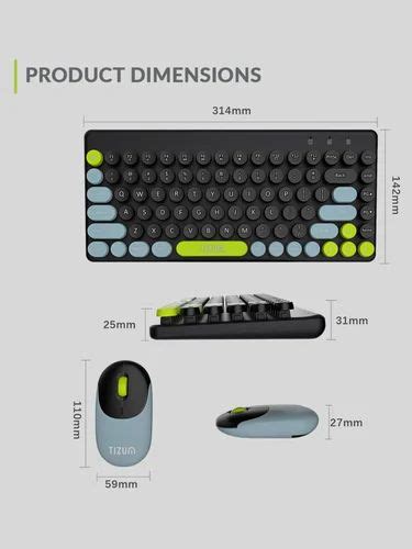 Tizum 24 Ghz Retro Wireless Keyboard And Optical Mouse Combo At Road