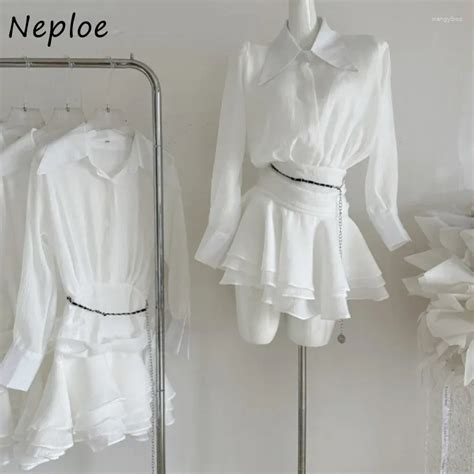 Neploe Summer White Cake Layered Dress For Women Slim Waist Ruched Y K Casual Long