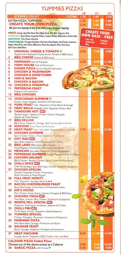 Yummies Pyle Bridgends Full Menu Online
