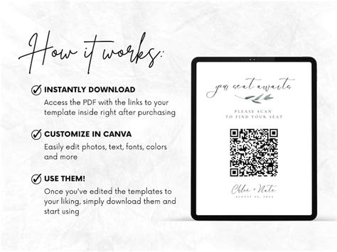 Qr Code For Seating Chart Seating Chart Qr Code Sign Wedding Etsy