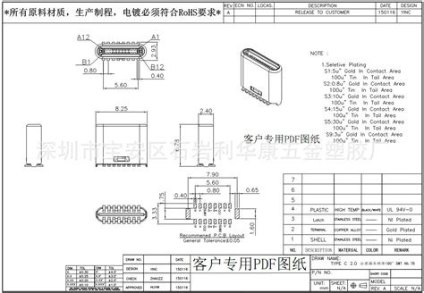 Typec公头尺寸图 千图网