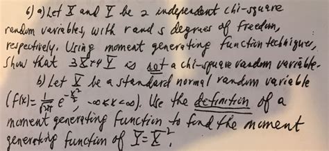 let x and y be 2 independent chi square random