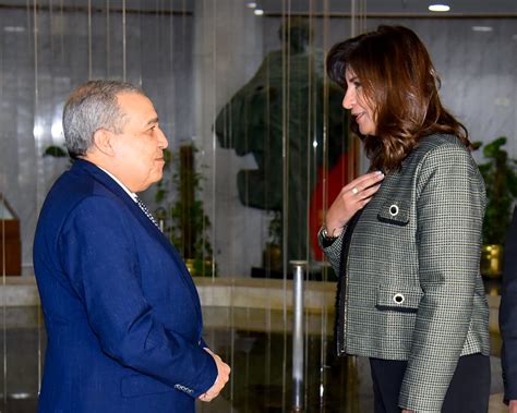 وزيرة الهجرة تستقبل وزير الإنتاج الحربي للتوافق على جلسات المؤتمر