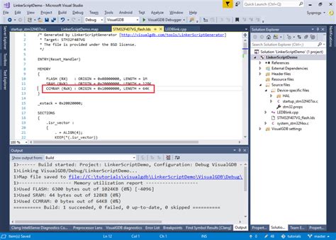 Customizing Memory Layout Of Embedded Programs With Gnu Linker Scripts Visualgdb Tutorials