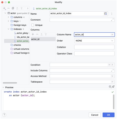 Indexes Jetbrains Rider Documentation