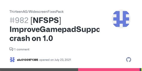 Nfsps Improvegamepadsupport Crash On 10 · Issue 982 · Thirteenag