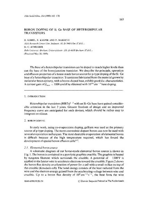 Pdf Boron Doping Of Sige Base Of Heterobipolar Transistors Dokumen Tips