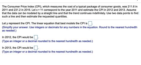 Solved The Consumer Price Index CPI Which Measures The Chegg