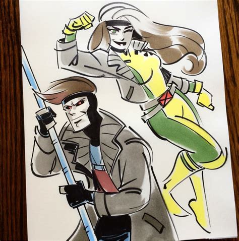 Completely Awesome Gambit And Rogue By Nathan Greno Superhero Art
