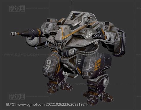 代号03机器人3D模型 贴图全 机械角色模型下载 摩尔网CGMOL