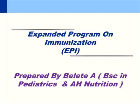 Epi Expanded Program On Immunization Pdf