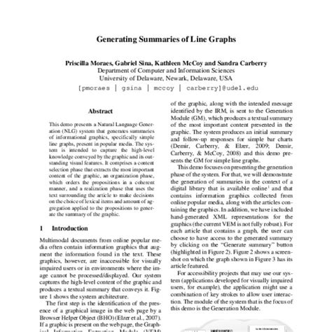 Generating Summaries Of Line Graphs Acl Anthology