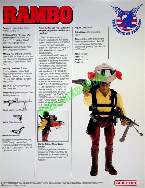 1986 Coleco Rambo Toy Fair Catalog Wheeljacks Lab