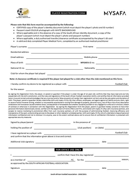 Mysafa Registration Forms Pdf Identity Document Common Law