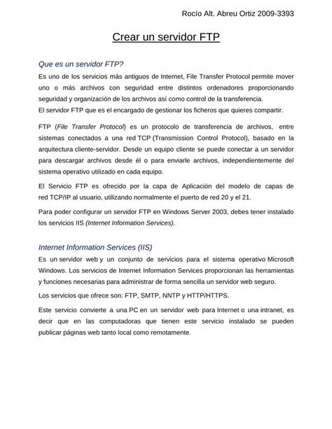 Pdf Crear Un Servidor Ftp
