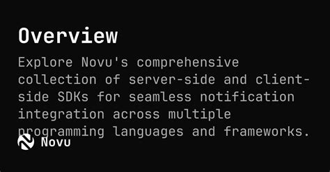 Overview Novu Documentation