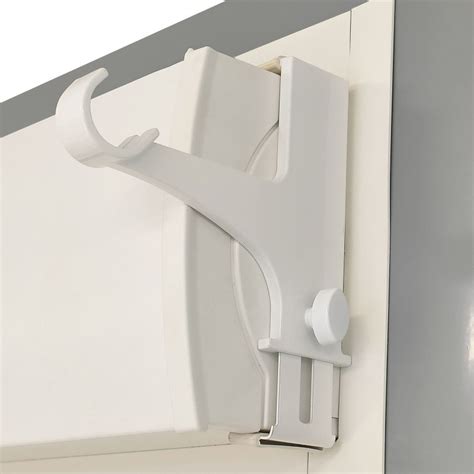 Lot de 2 Supports Sans Perçage Blanc pour Tringle Rideau sans Percer