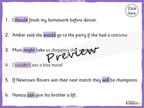 Modal Verbs Year 5 And 6 Teaching Resources