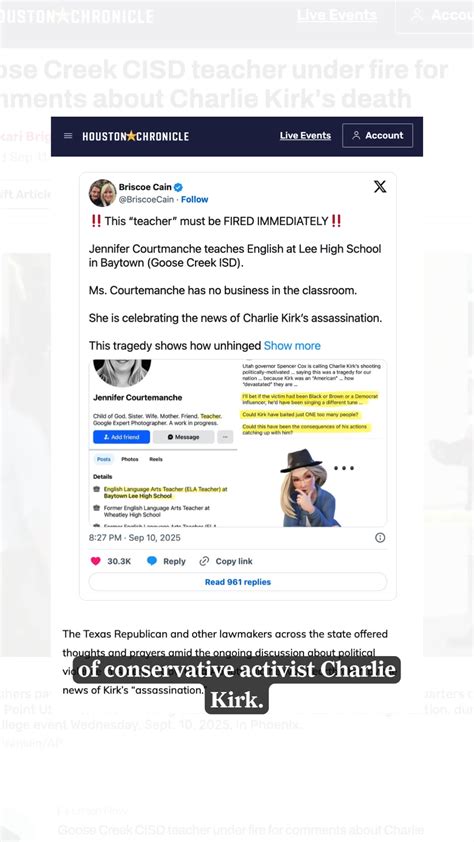 An Online Campaign To Fire A Goose Creek Consolidated Isd Teacher Has