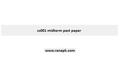 Cs Midterm Past Paper Solved Papers Cs Vu Solved Papers
