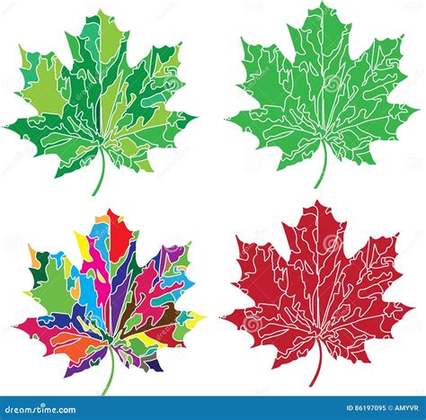 Maple Leaf Stock Illustration Illustration Of Patchwork 86197095