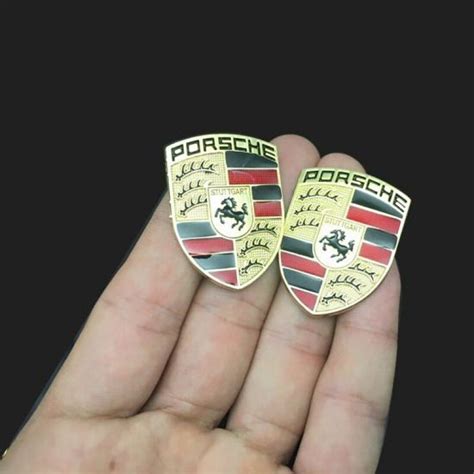 Porsche Crest Metal Enamel Car Emblem 15 Inch Tall Sticker