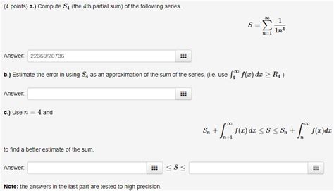 Solved Points A Compute S The Th Partial Sum Of Chegg