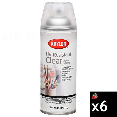 Krylon 11 Oz Clear Uv Resistant Acrylic Coating Aerosol Spray 6