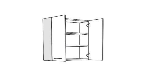 Кухненски шкаф горен с две врати In Mdf V80 бял гланц • Модулна кухня In Mdf бяла гланц • Мебели