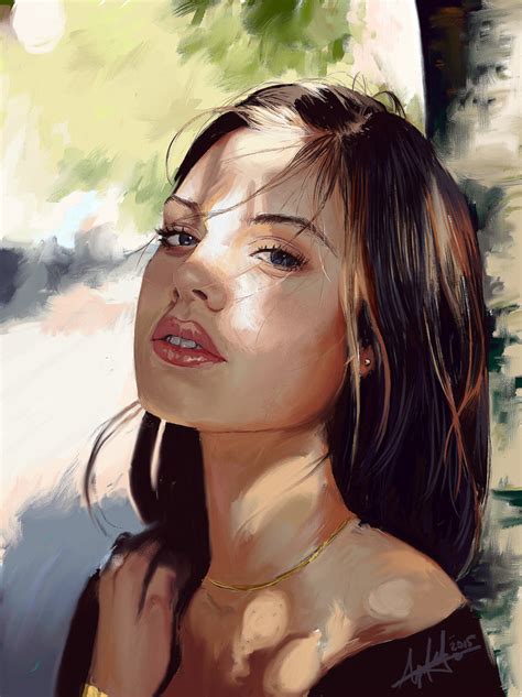 Фото Девушка облокотилась на березу By Oddanka