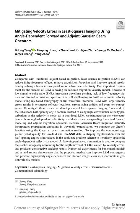 Mitigating Velocity Errors In Least Squares Imaging Using Angle