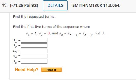 Solved Find The Requested Terms Find The First Five Terms Chegg