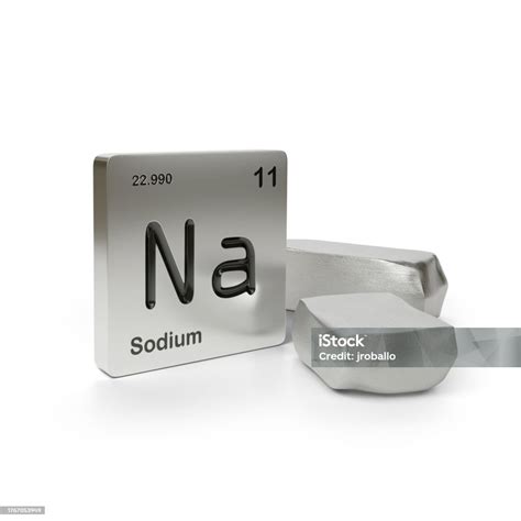 주기율표에서 나트륨 원소 기호 가까운 금속 나트륨 절연 통하고 있는 백색 배경 3d 일러스트레이션입니다 나트륨에 대한 스톡 사진 및 기타 이미지 Istock