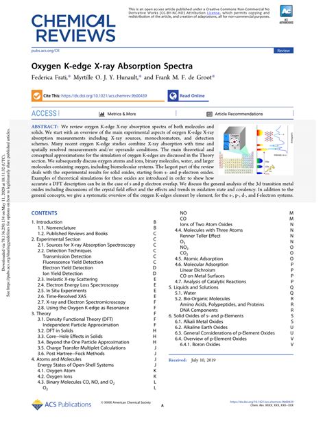 Pdf Oxygen K Edge X Ray Absorption Spectra