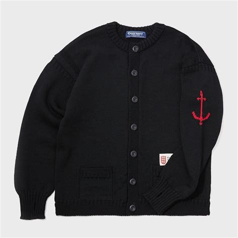 건지울른스 피셔맨 홀가먼트 가디건 블랙 감도 깊은 취향 셀렉트샵 29cm