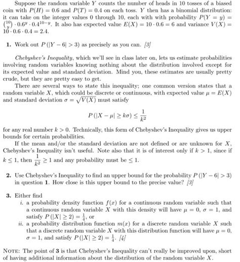 Solved Suppose The Random Variable Y Counts The Number Of