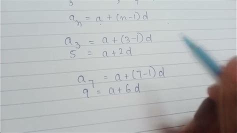 Determine The Ap Whose 3rd Term Is 5 And 7th Term Is 9