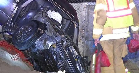 4 Injured When Car Crashes Into Concrete Barrier