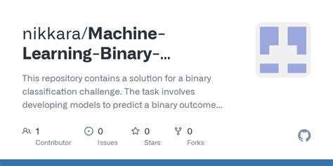 Github Nikkaramachine Learning Binary Classification Challenge This